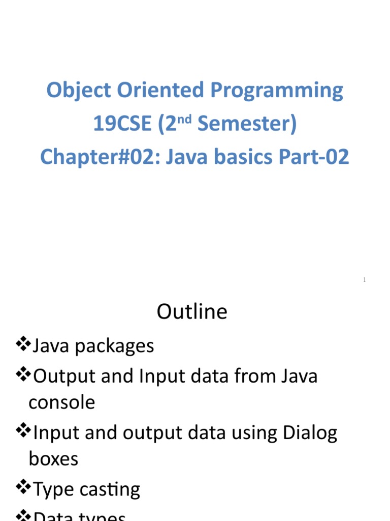 Chapter 02 - Java Basics Part 2 | PDF
