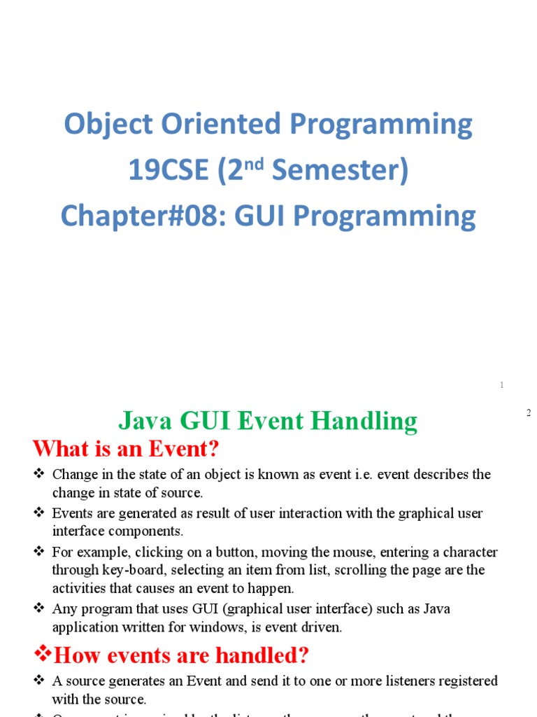 Chapter 08 - GUI Programming | PDF | Applications & Software | Net Beans