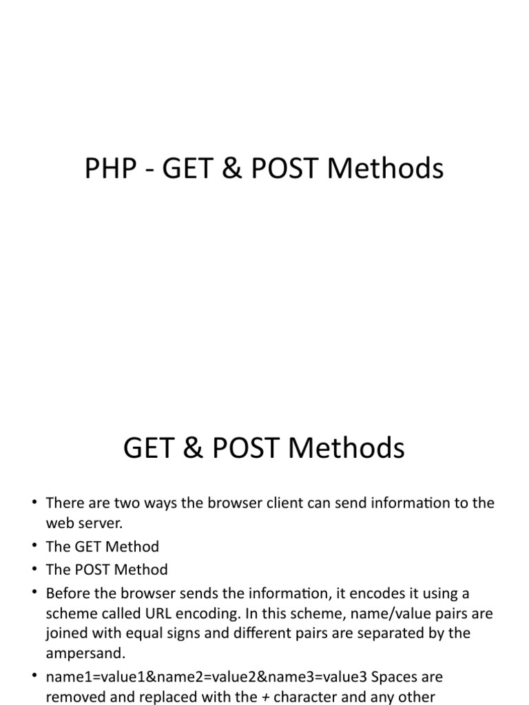 Lecture 12 Php Get And Post Methods Pdf Application Layer Protocols Computing