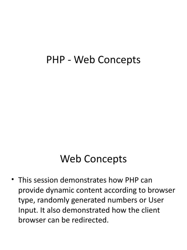 Lecture 11 - PHP - Web Concepts | PDF Lecture 11 - PHP - Web Concepts | PDF