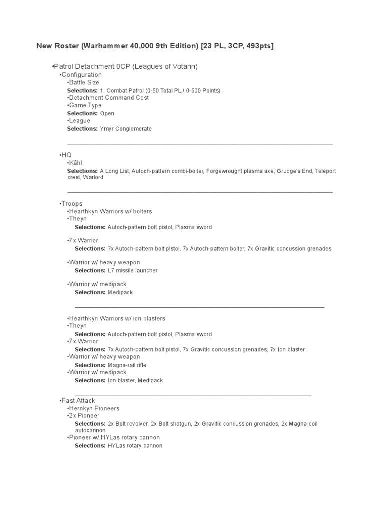 Armylist | PDF