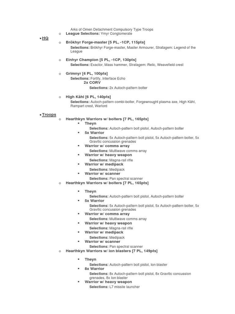 Votann Prototype List | PDF | Flight | Hazards