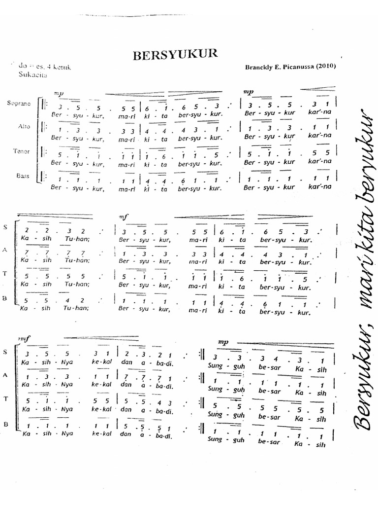 Bersyukur Partitur | PDF
