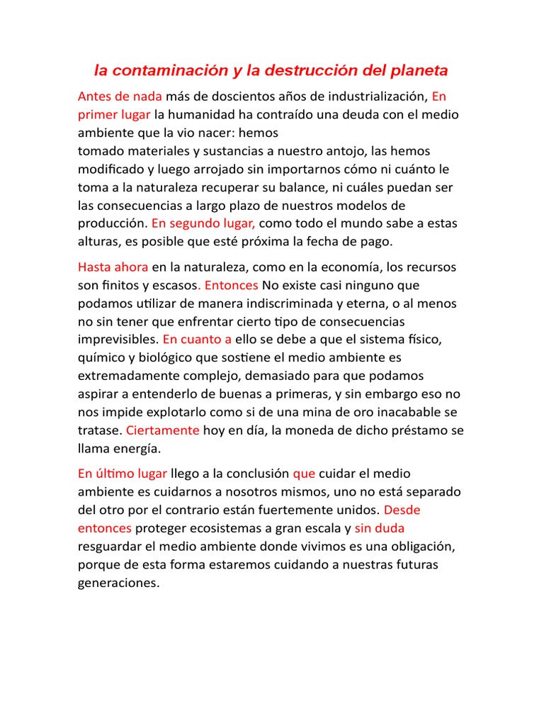 Cuidado del Medio Ambiente y Futuro | PDF