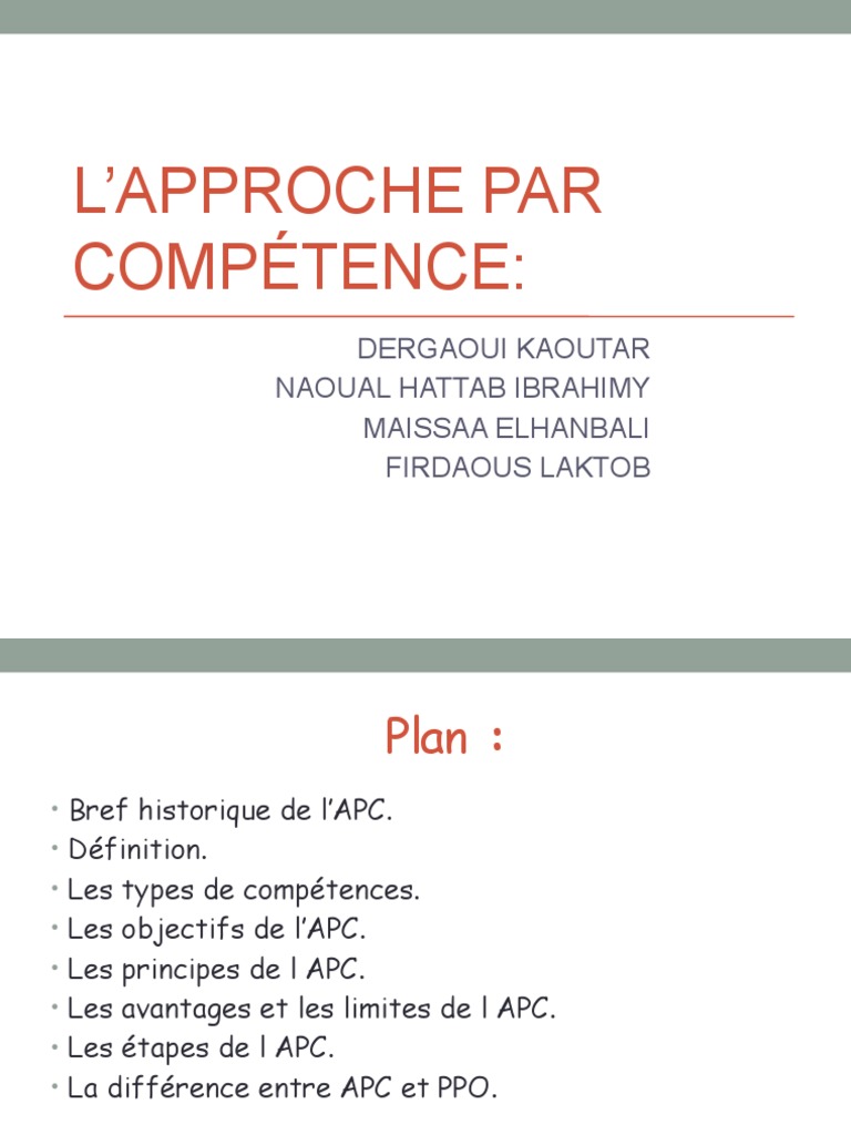 Approche Par Compétence Sans Pratique 2 | PDF | Pédagogie | Compétence ...