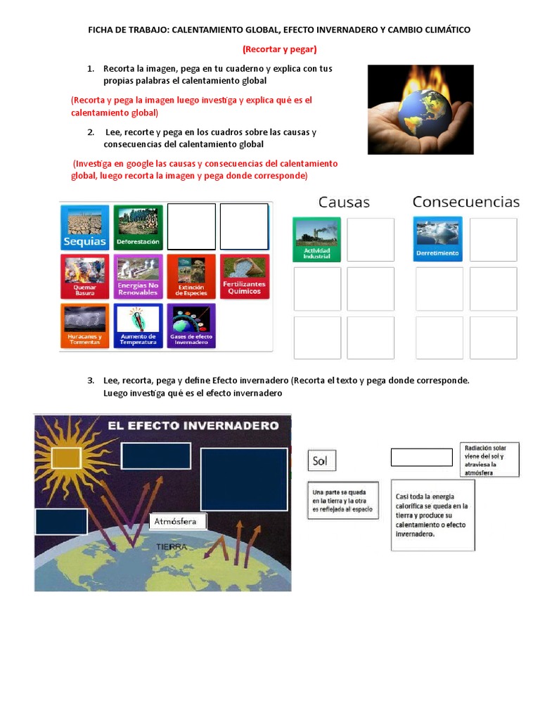 1° Ficha-Calentamiento Glob | PDF
