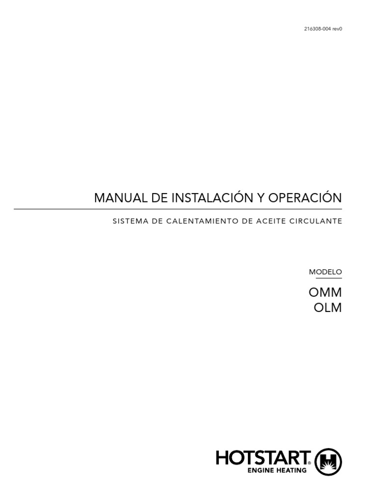 Hotstart Manual Omm Olm Engine Heater Es | Descargar gratis PDF | Bomba | Presión