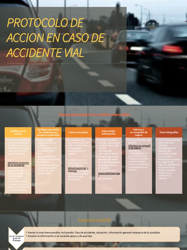 Protocolo de Accion en Caso de Accidente Vial | PDF
