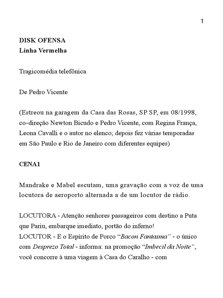 Disk Ofensa Linha Vermelha | PDF | Amor | Dinheiro