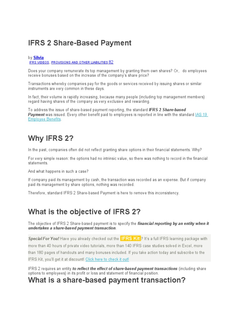 IFRS 2 Share | Download Free PDF | Fair Value | Debits And Credits