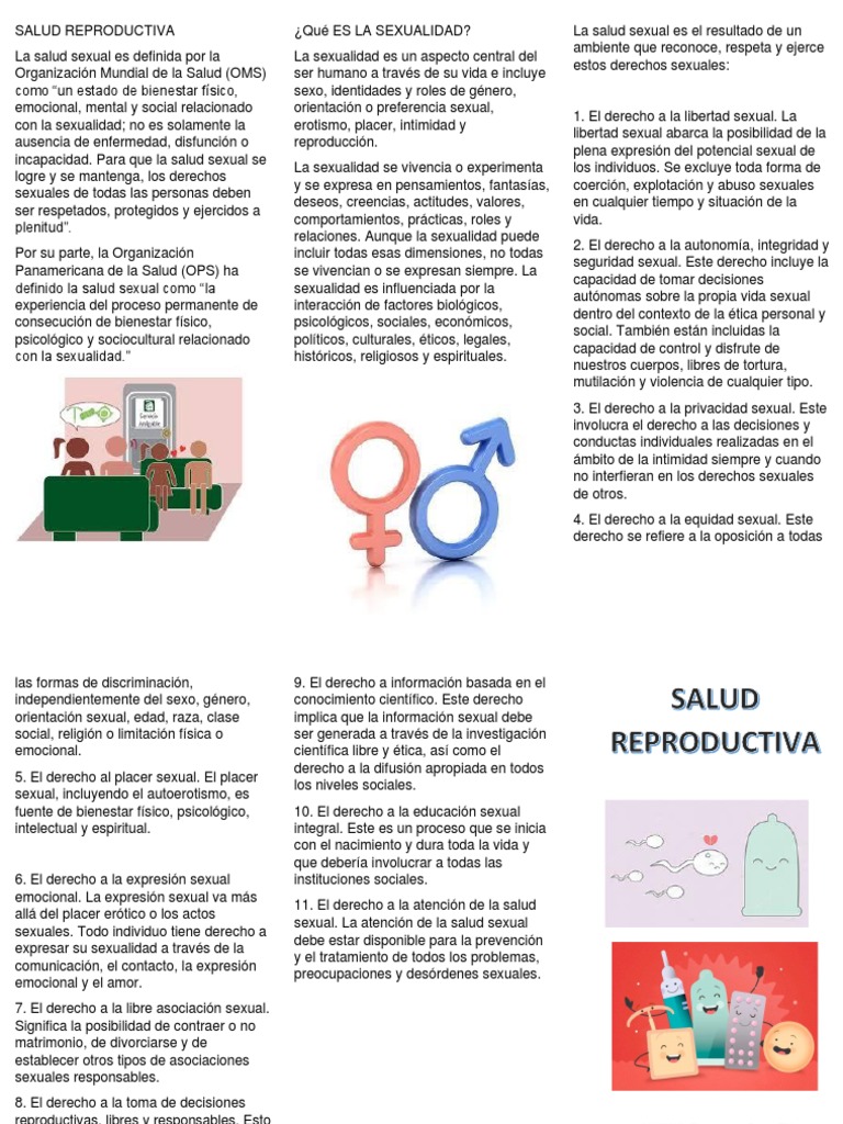 Triptico SALUD REPRODUCTIVA | PDF | Sexualidad | Sicología