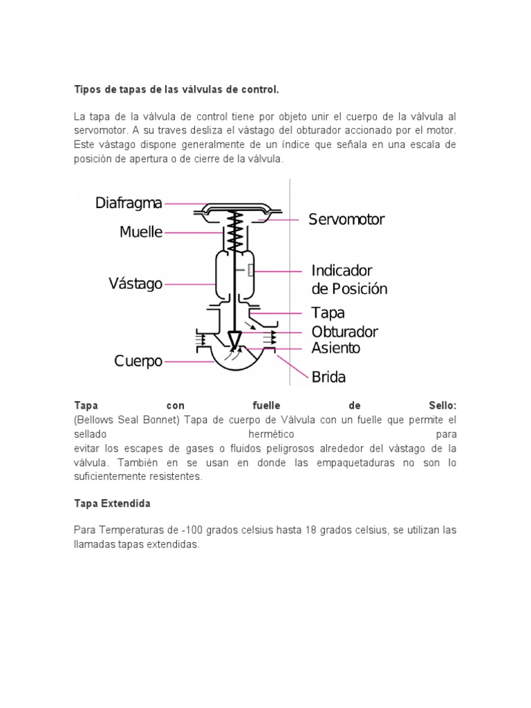 Tipos de Tapas de Las Válvulas de | PDF | Ciencias fisicas | Ingeniería mecánica