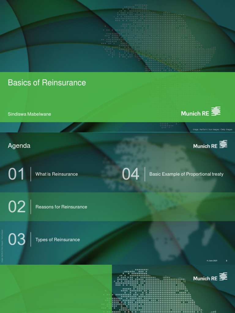Basic of Reinsurance 03 June 21 Munch Re | PDF | Reinsurance | Insurance