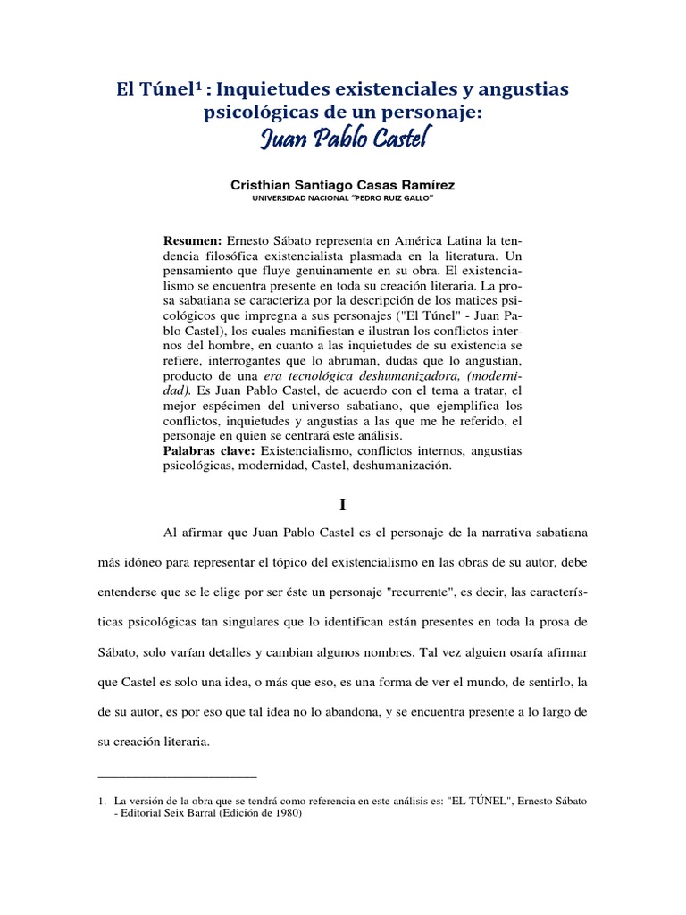 Santiago Casas - Juan Pablo Castel, Inquietudes Existenciales y ...