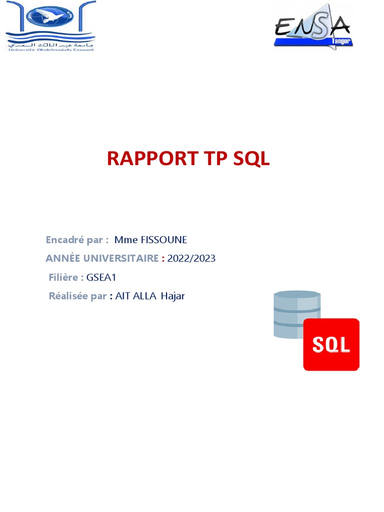 RAPPORT TP SQL PDF - Copie | PDF