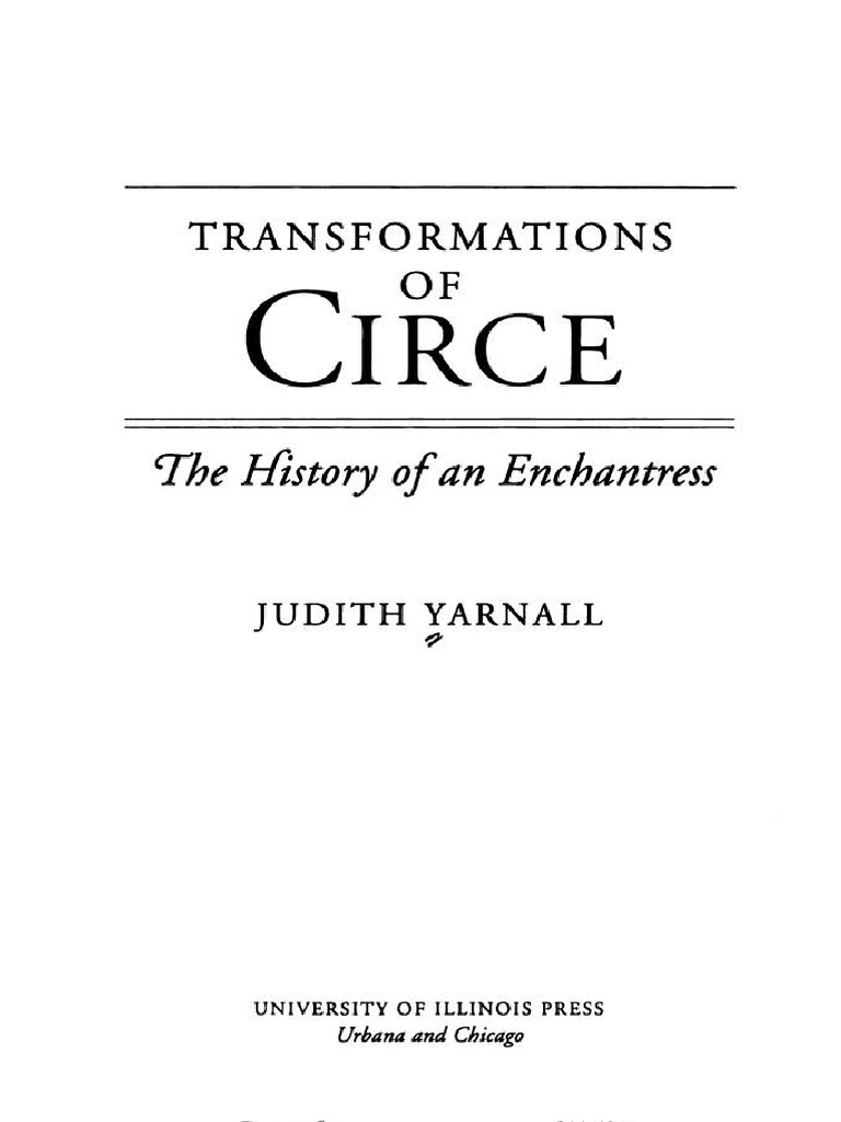 Transformations of Circe The History of An Enchantress 9780252020636 ...