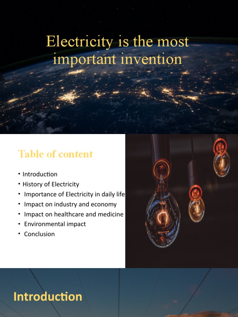 Electricity Is The Most Important Invention | PDF