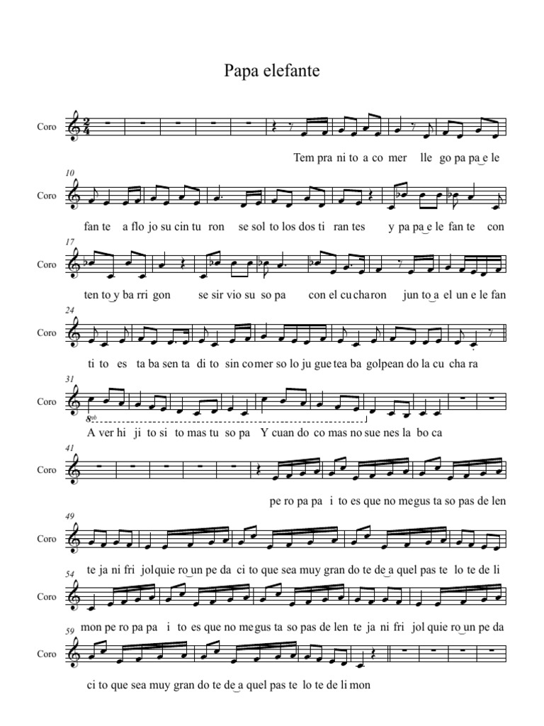 Papa Elefante-Coro - Partitura | PDF