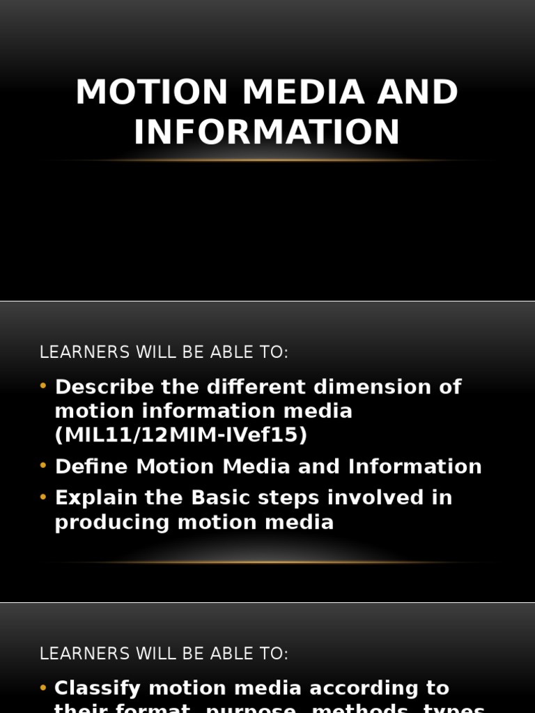 Motion Media and Information Guide | PDF | Information | Video