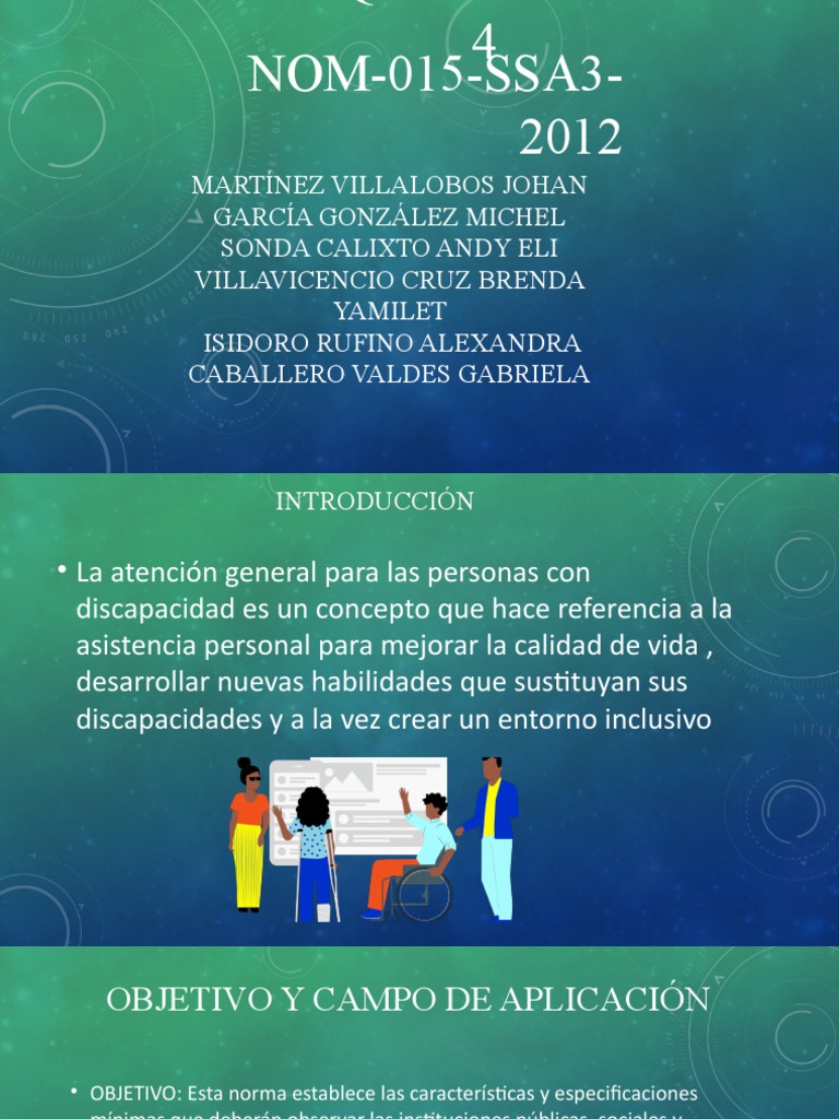 Nom 015 Ssa3 2012 | PDF | Invalidez | Cuidado de la salud
