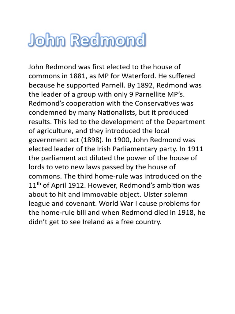 John Redmond | PDF | Travel