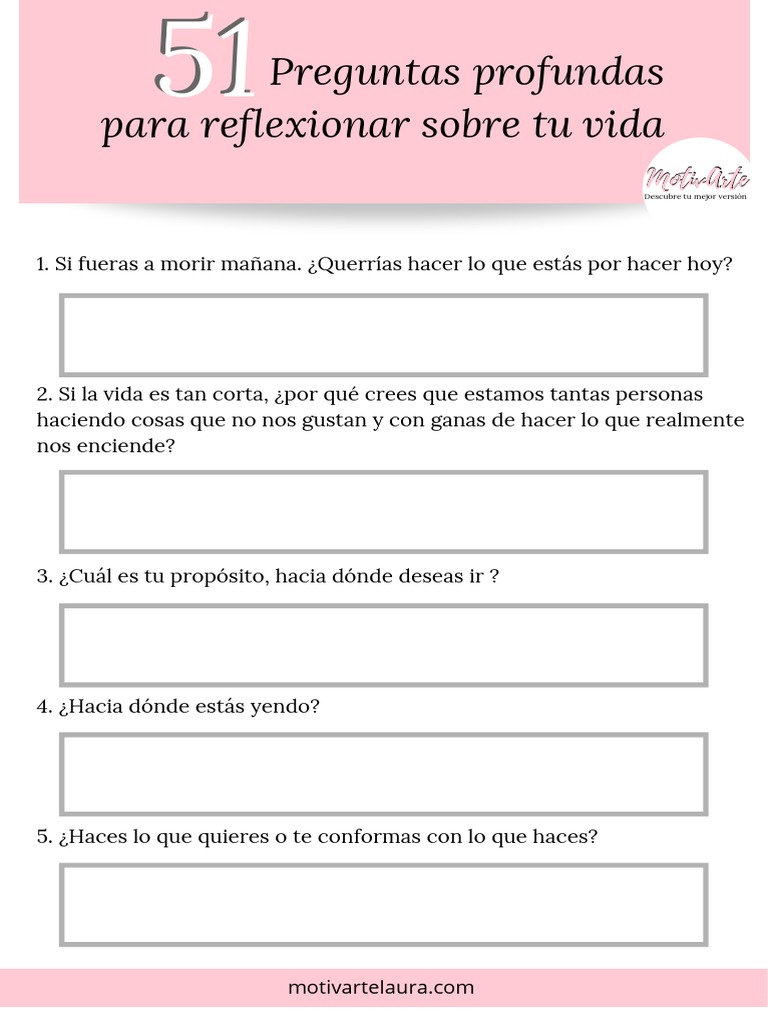 Preguntas profundas sobre la vida | PDF | Relaciones personales ...