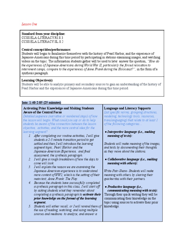 Lesson Plans - 2 | PDF | Experience | Thought