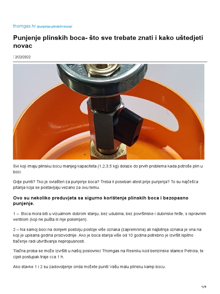 Thomgas - Hr-Punjenje Plinskih Boca - Što Sve Trebate Znati I Kako ...