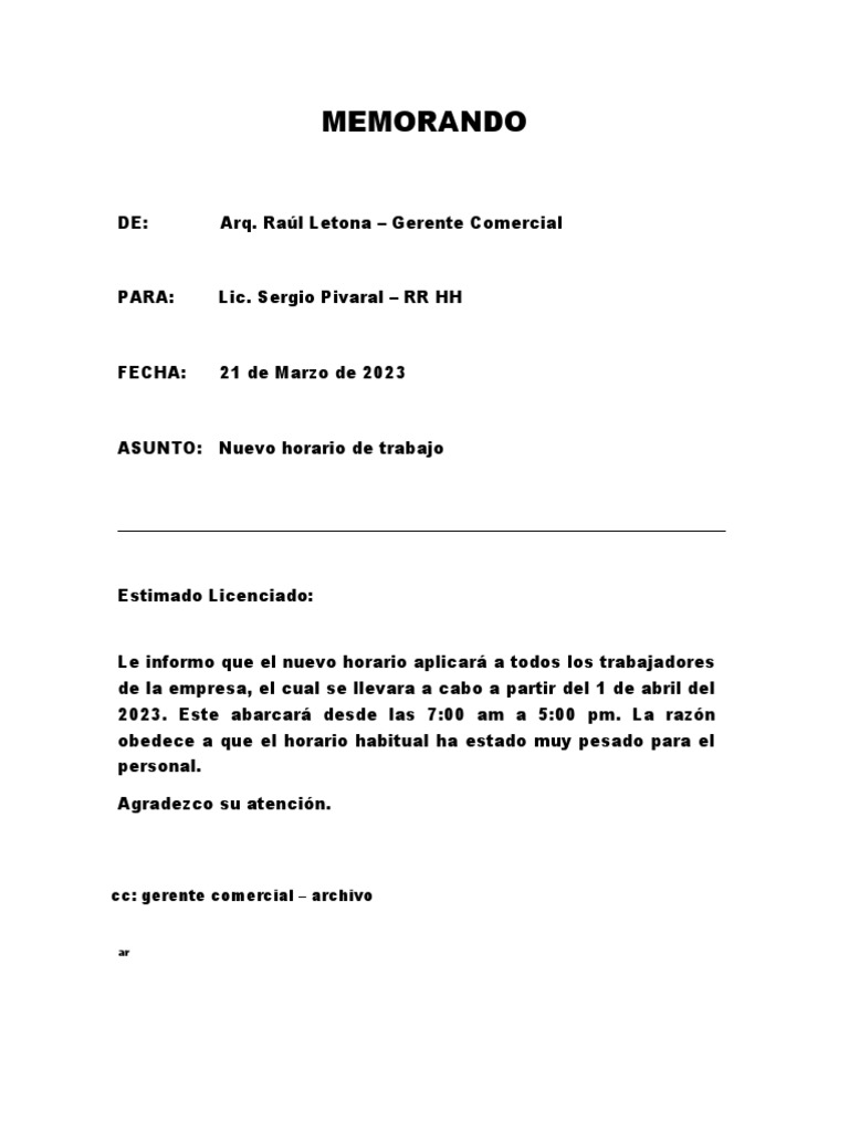 Memorandos Kim | PDF