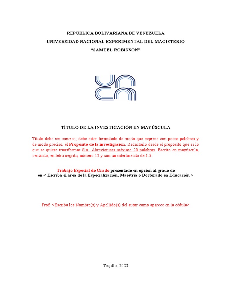 Estructura Trabajo de Grado Unem Esp | PDF | Análisis FODA | Conocimiento