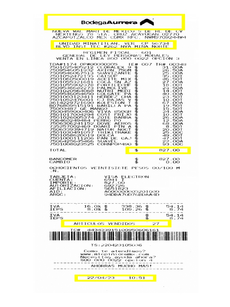 Ticket Walmart Mina.22.04.2023 | PDF