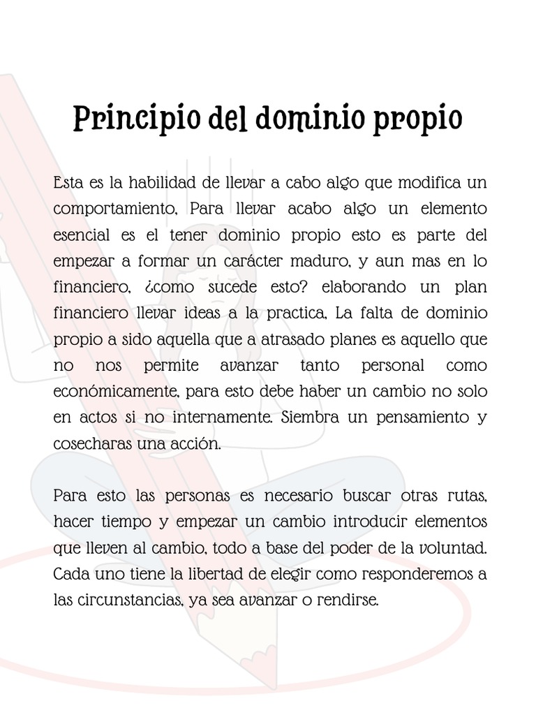 Semana. 13 Principio de Dominio Propio | PDF