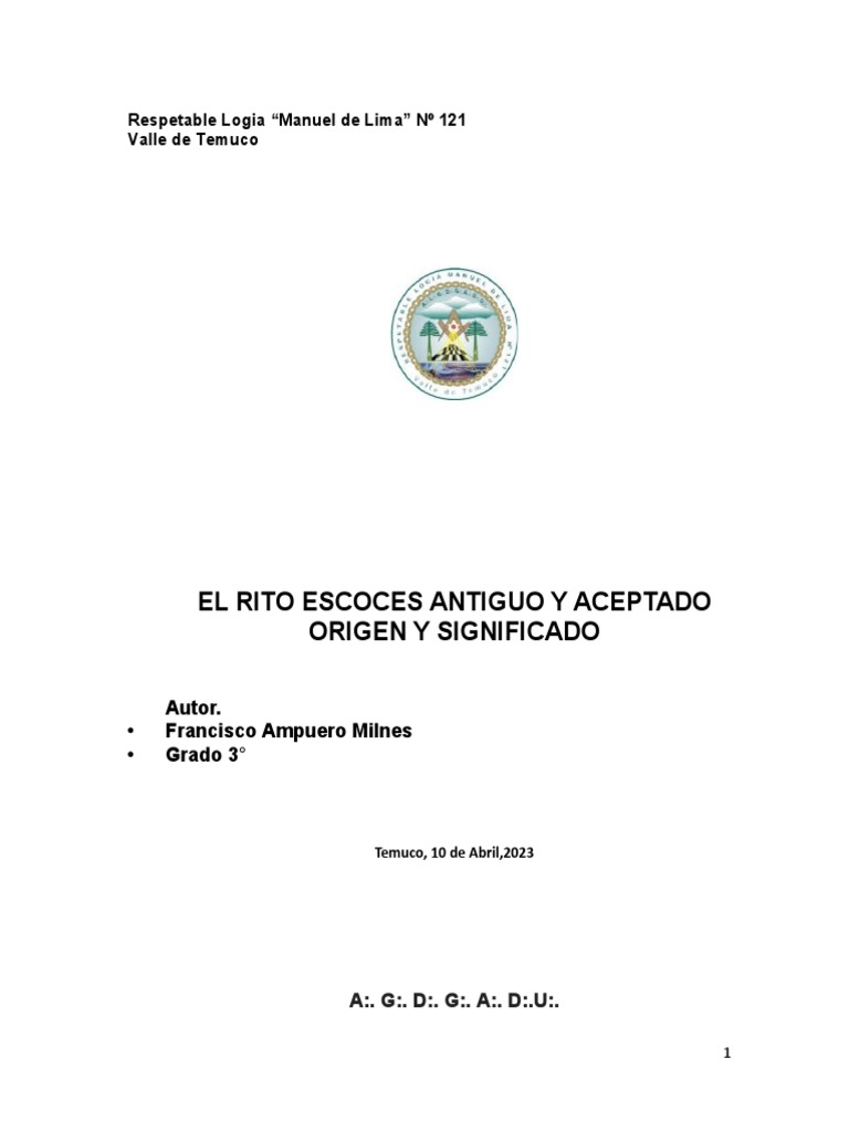 Origen y Significado del Rito Escocés | PDF | Masonería | Fraternidades