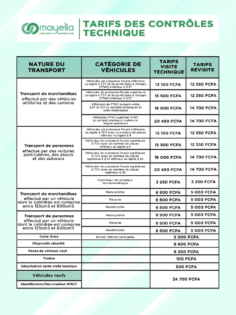 tarifs-controle-technique | PDF