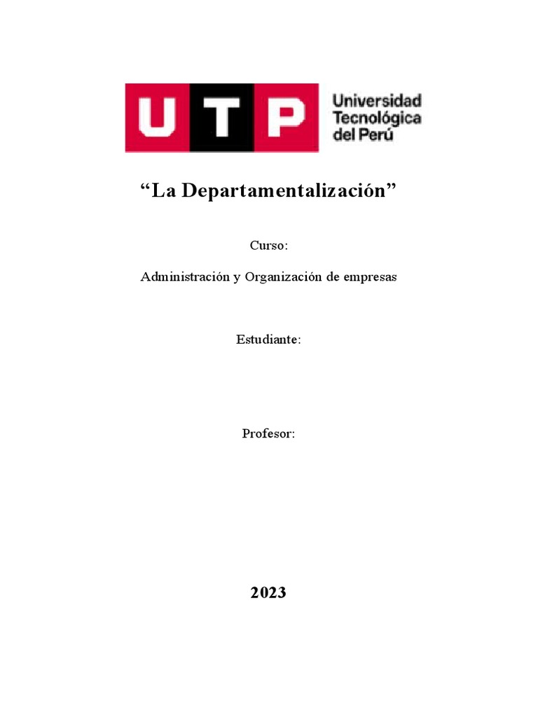 S08. Tarea: La Departamentalizacion | PDF