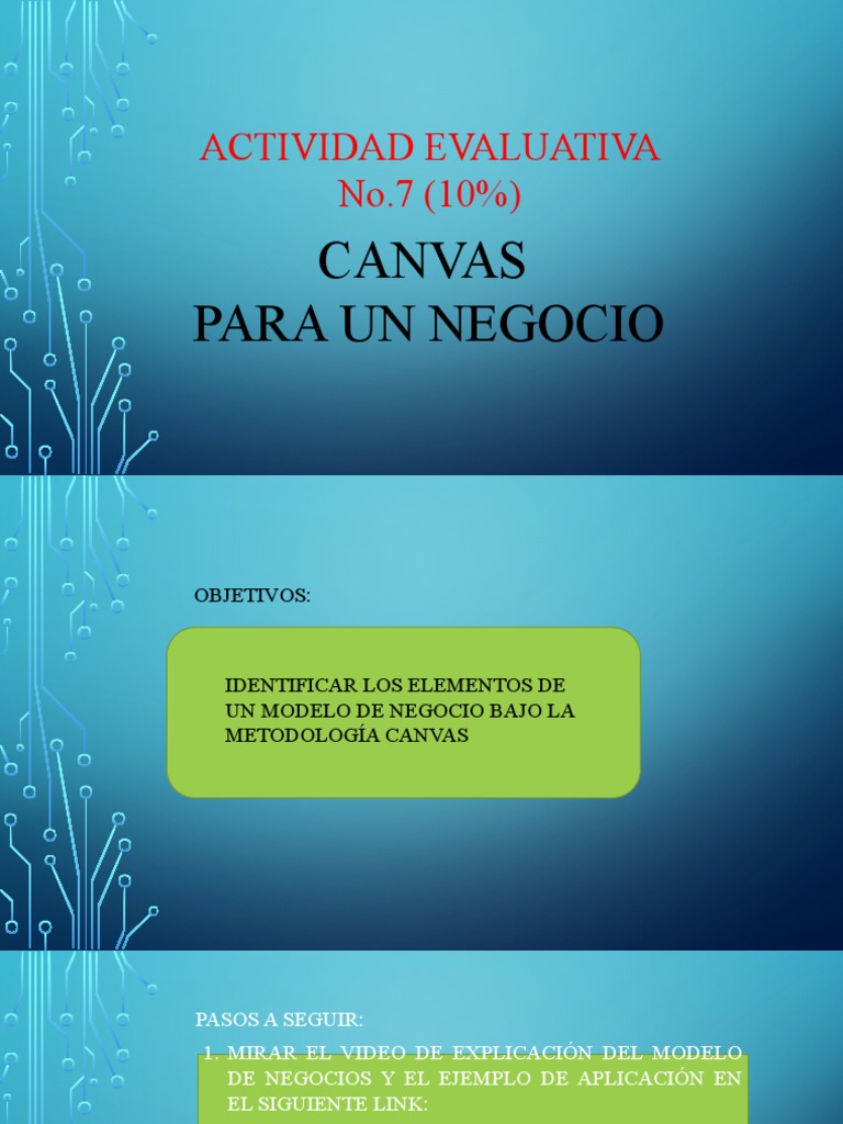 Instrucciones Actividad Evaluativa No.7 (10%) - CANVAS de Un NEGOCIO | PDF Instrucciones Actividad Evaluativa No.7 (10%) - CANVAS de Un NEGOCIO | PDF