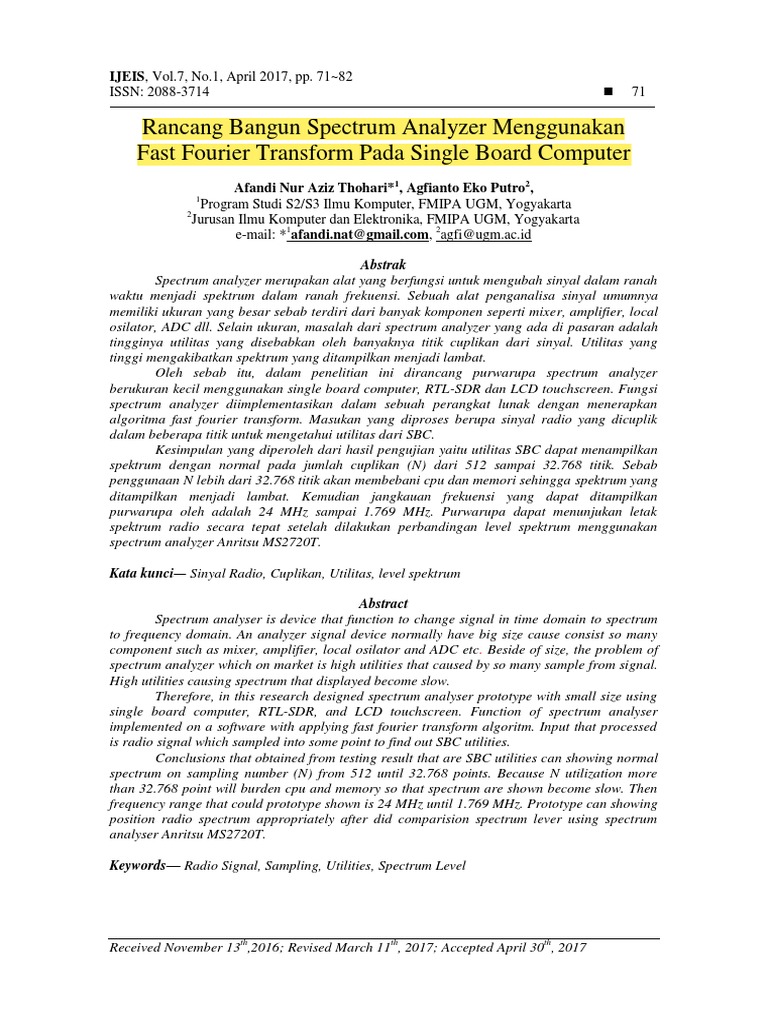 16417-49158-1-PB - Rancang Bangun Spectrum Analyzer Menggunakan Fast Fouier Transform Pada ...