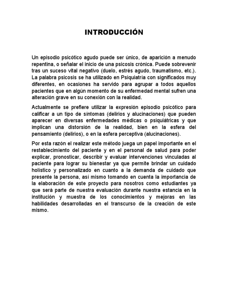 Proceso de Atención en Psicosis Aguda | PDF | Psicosis | Engaño