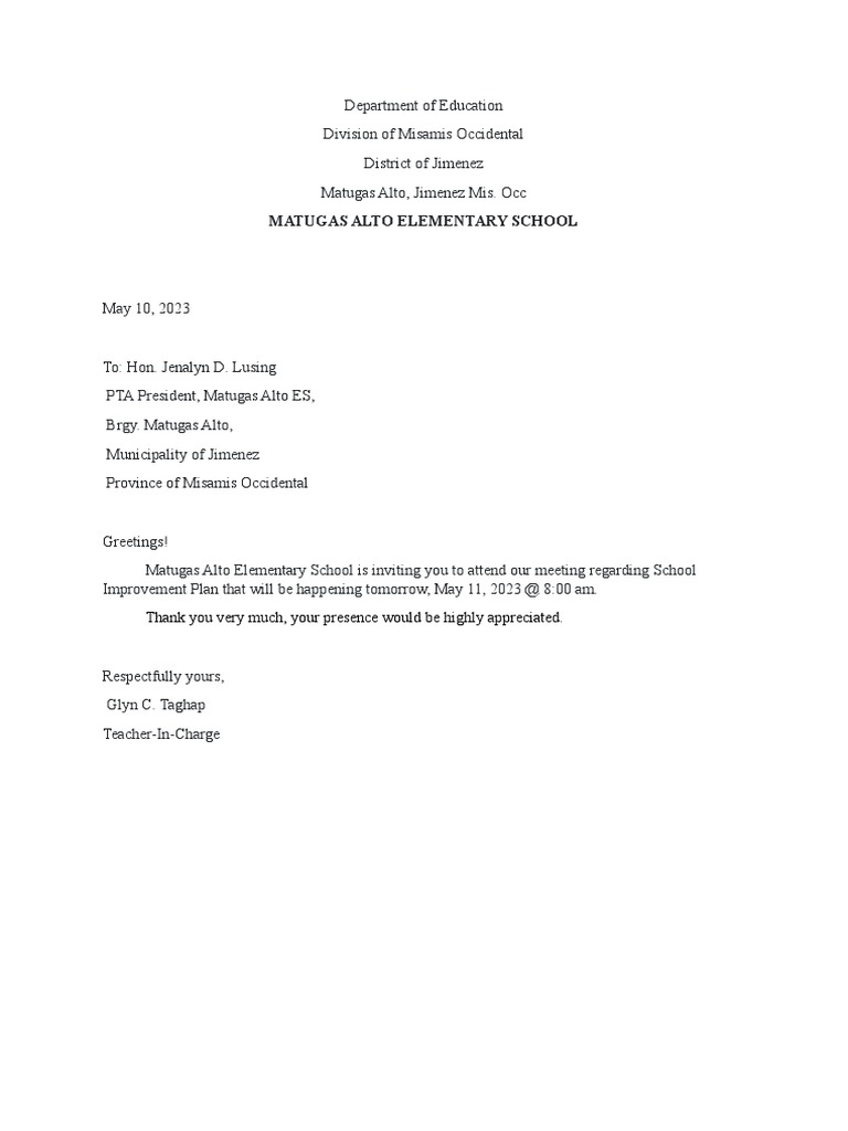 Department of Education-LETTER | PDF