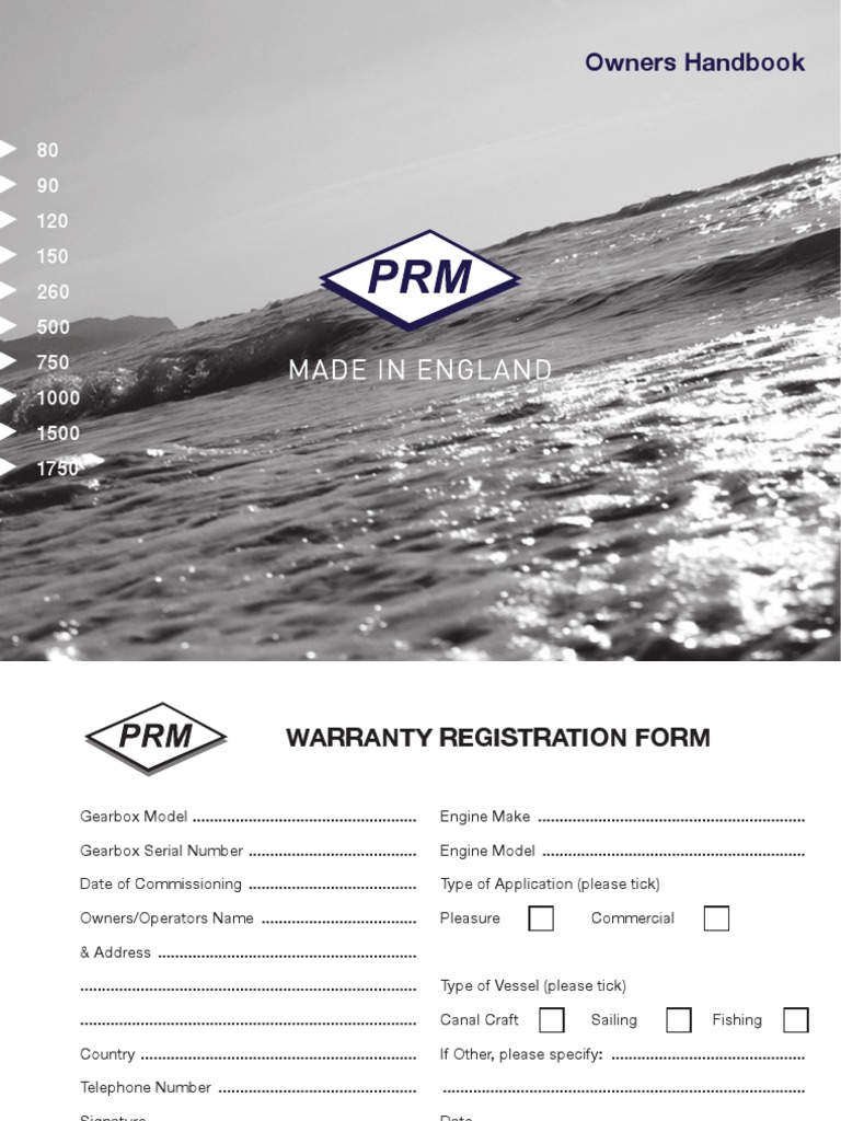 PRM Owners Handbook | PDF | Clutch | Screw