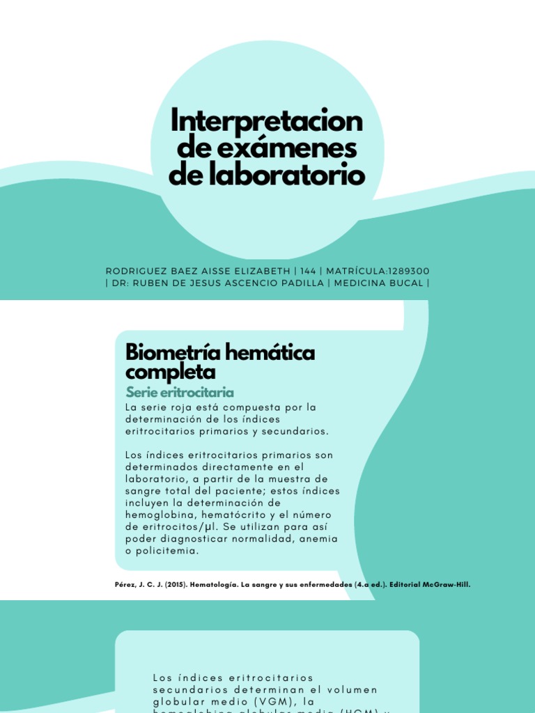 Interpretacion de Exámenes de Laboratorio | PDF