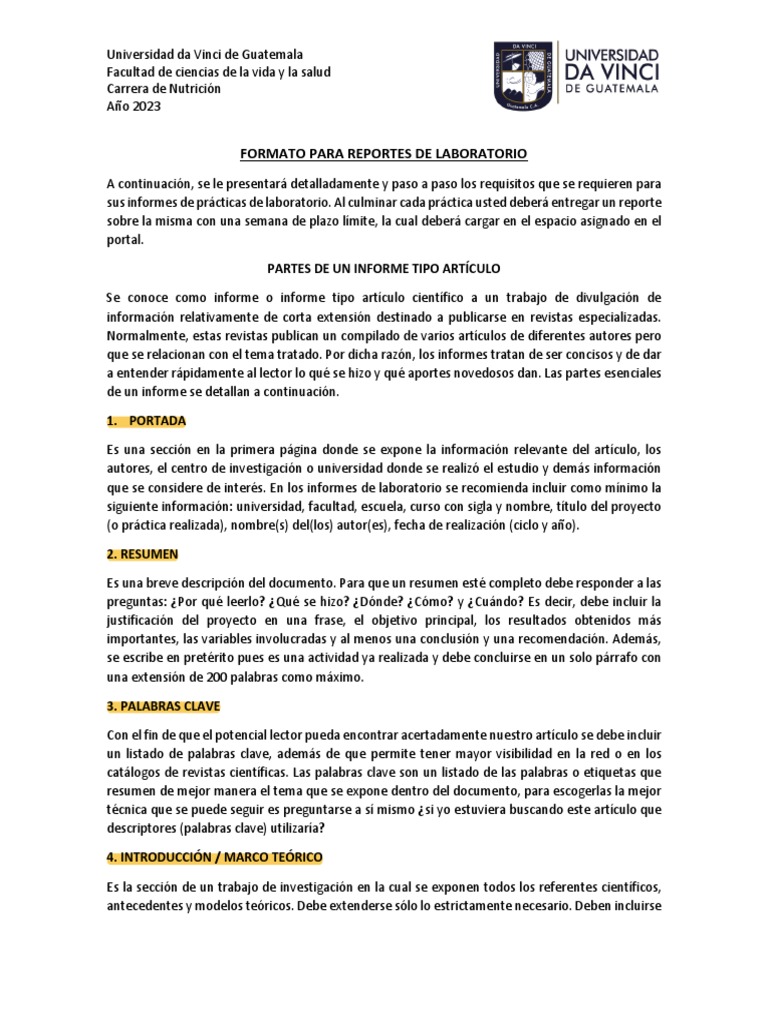 Formato de Reporte de Lab | PDF