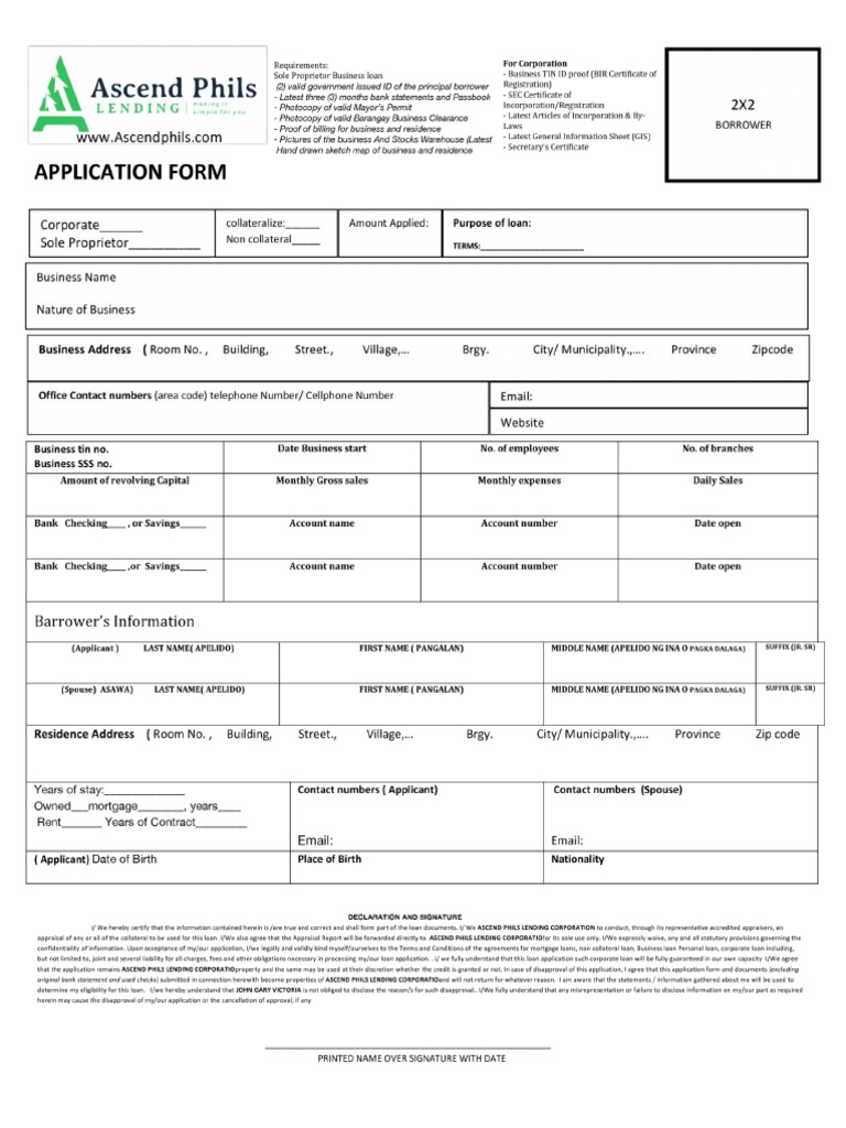 Ascend Application Form | PDF