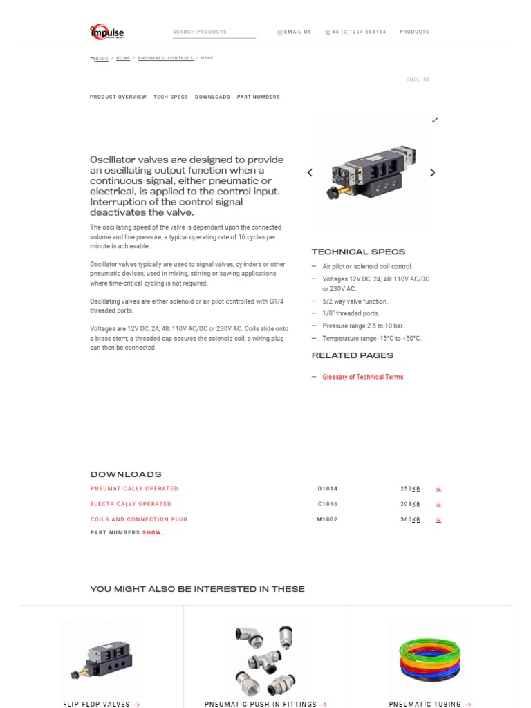 Pneumatic Oscillator Valve - Pneumatic Controls - Impulse Automation ...