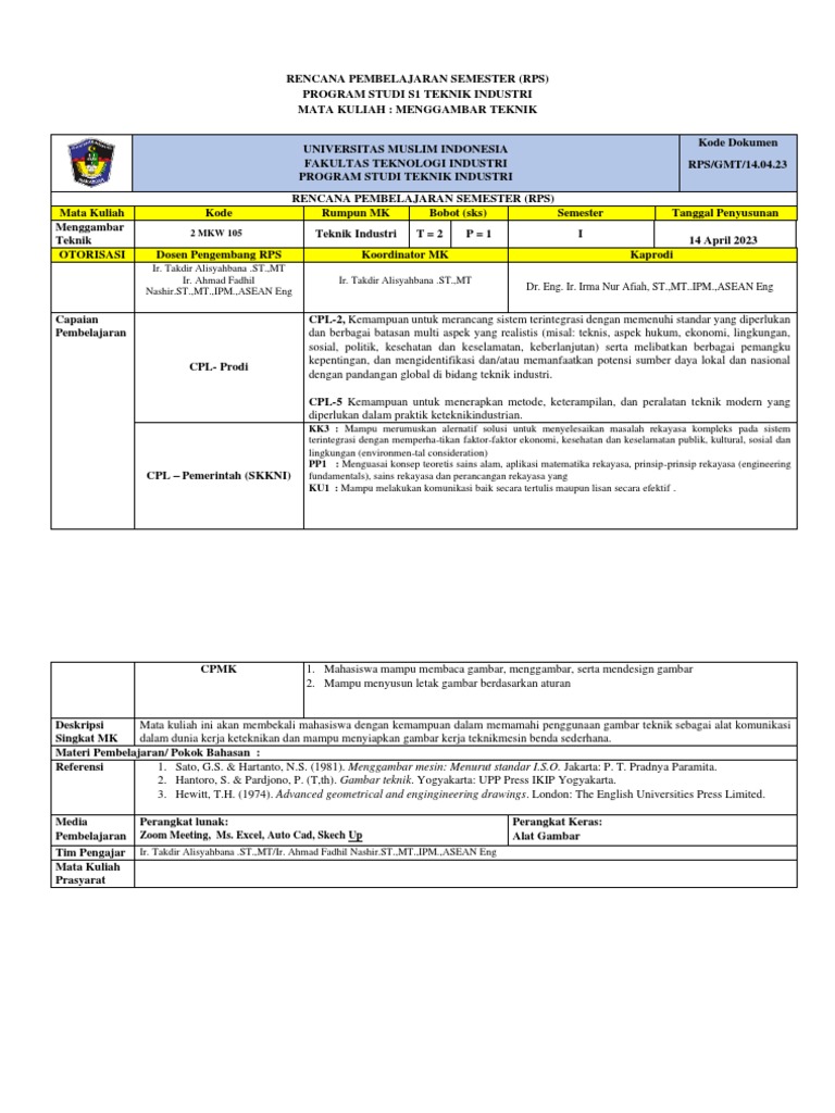 RPS Gambar Teknik | PDF