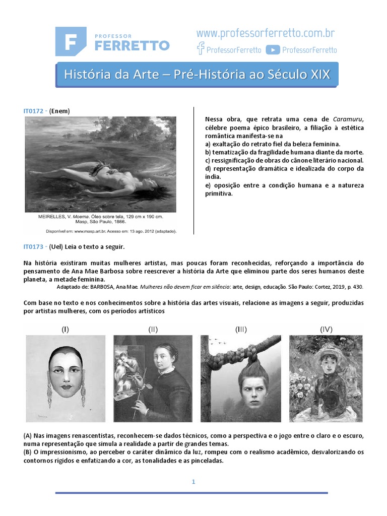 História Da Arte | PDF | Renascimento | Leonardo da Vinci