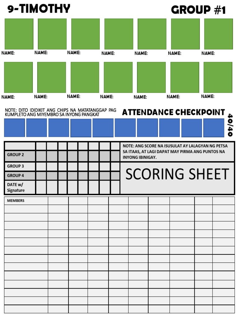 Grading Sheet G9 Timothy | PDF