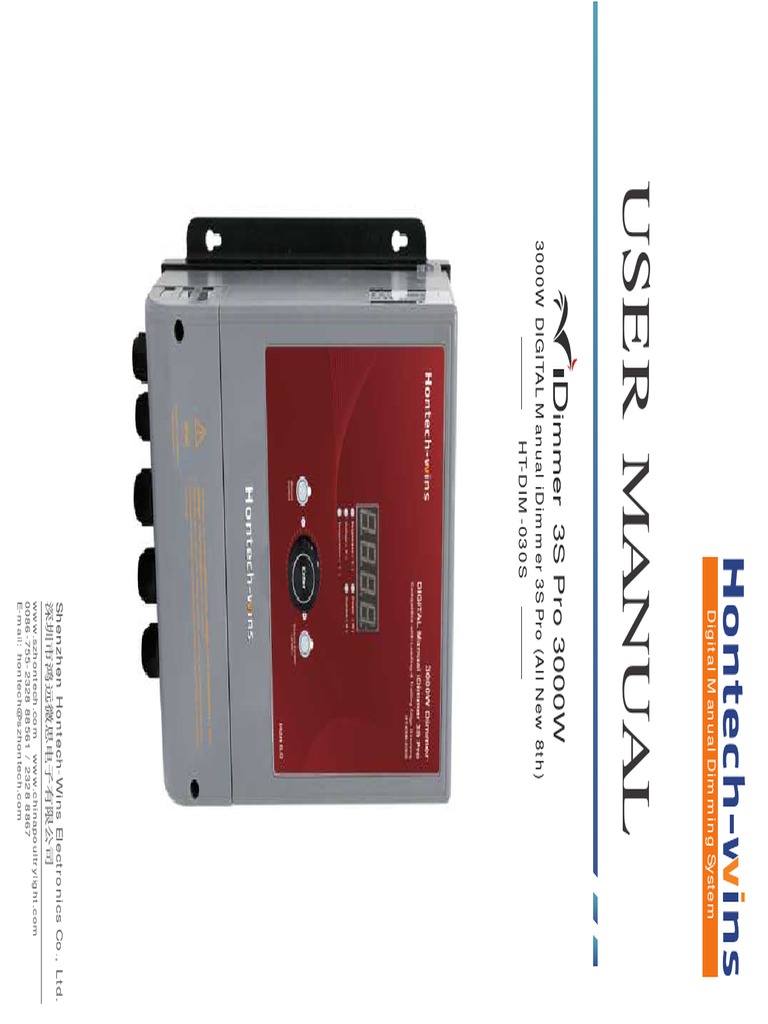 User Manual of 3000W 3S Manual Dimmer From Hontech-Wins - Vivian | PDF ...