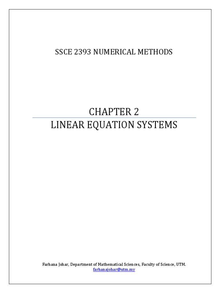 Linear Equation Systems Methods | PDF | System Of Linear Equations | Numerical Analysis