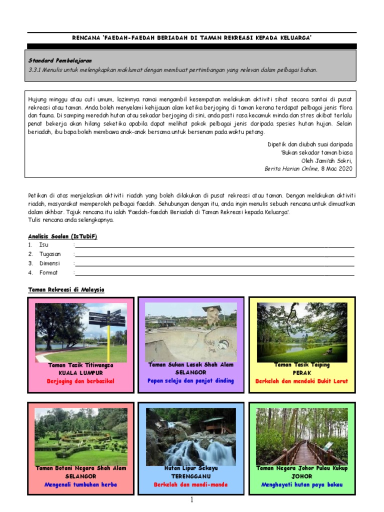 Latihan Karangan AKTIVITI RIADAH | PDF